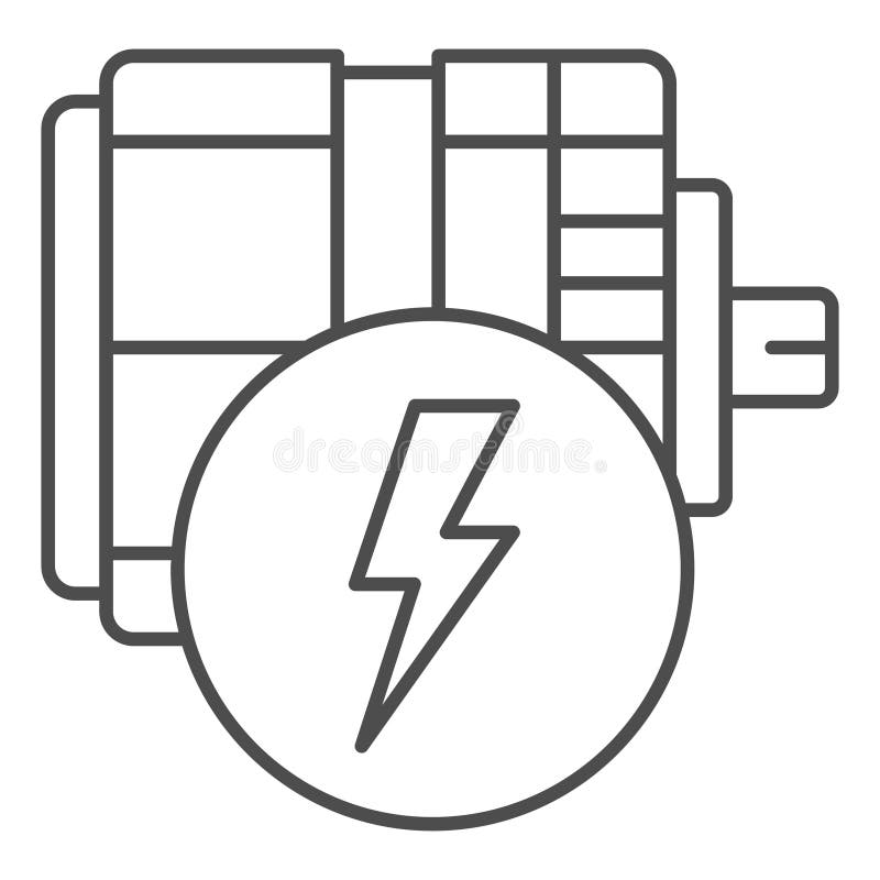Electric Motor Thin Line Icon, Energy Effective Concept. Vector ...