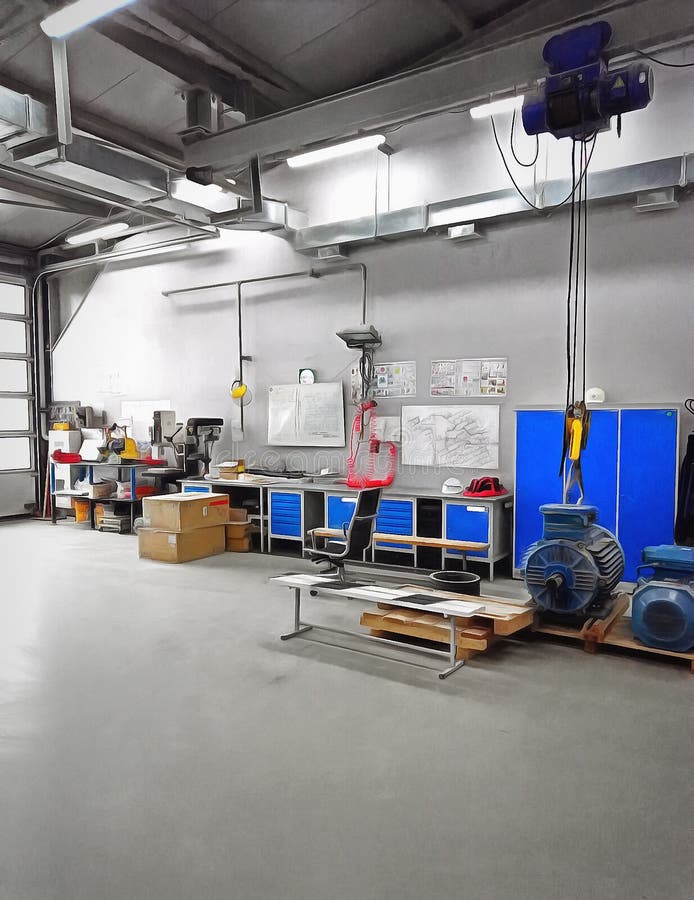 Electric Motor in the Workshop Stock Image - Image of electrical ...