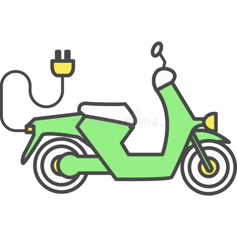 Electric Motorcycle Charging Vector Icon Stock Illustration ...
