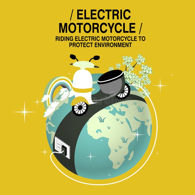 Electric Motorcycle Concept Stock Vector - Illustration of environment ...