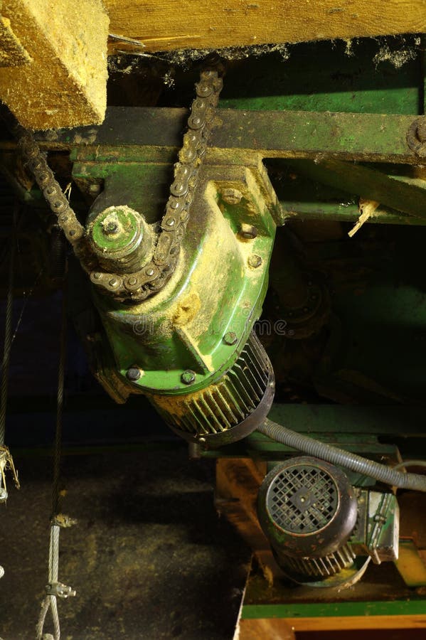 Electric Motors Chain Drive Stock Photo - Image of green, discarded ...