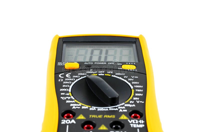 Electric Multimeter Isolated on White. Stock Image - Image of cable ...