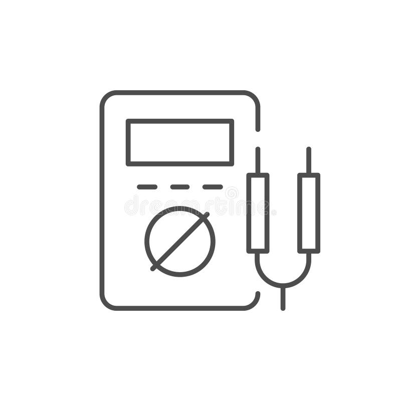 Electric Multimeter Line Outline Icon Stock Illustration - Illustration ...