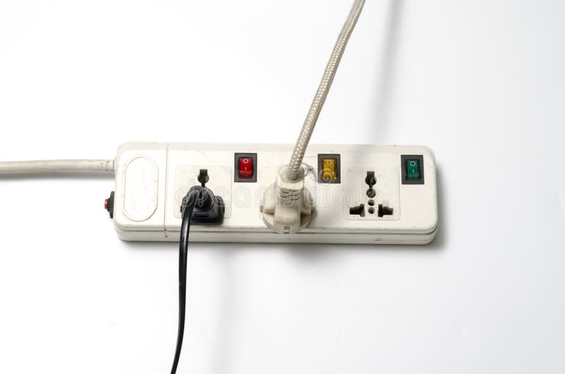 Electric Multiple Socket Outlet Stock Photo - Image of current ...