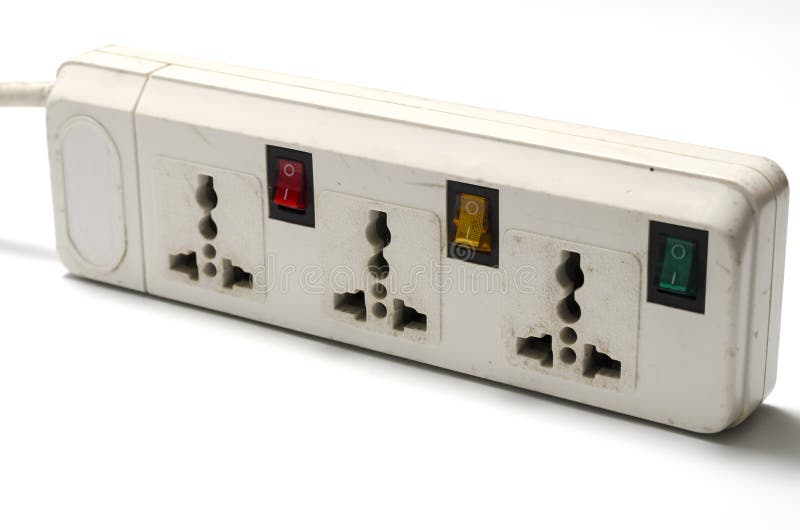 Electric Multiple Socket Outlet Stock Image - Image of current, object ...