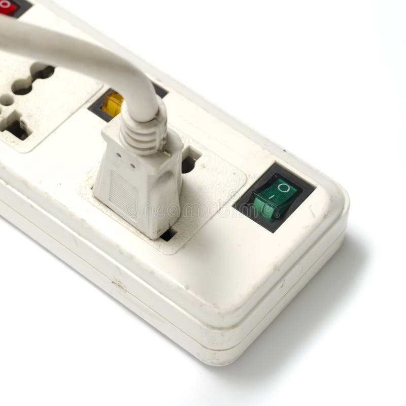 Electric Multiple Socket Outlet Stock Image - Image of plug, plastic ...