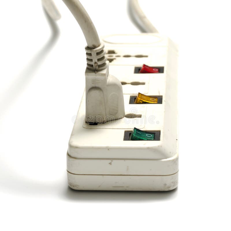 Electric Multiple Socket Outlet Stock Image - Image of cable, multi ...