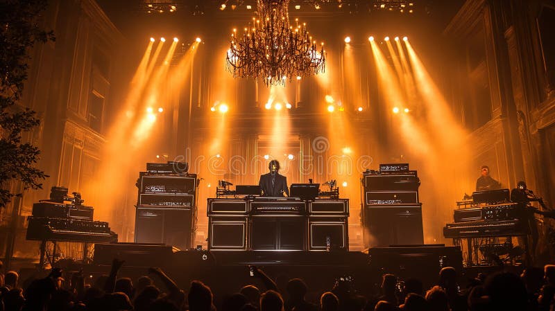 Electric Music Performance in Ornate Venue Stock Photo - Image of rock ...