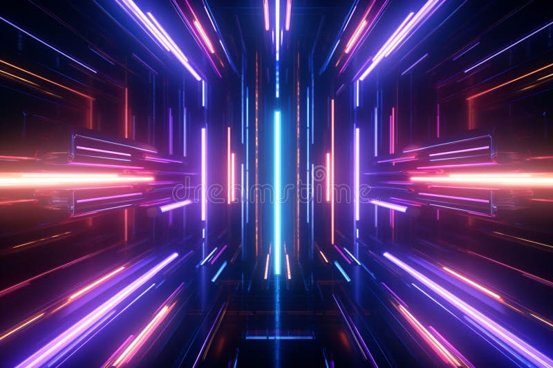 Electric Neon Lights Illuminating Futuristic and E Stock Illustration ...