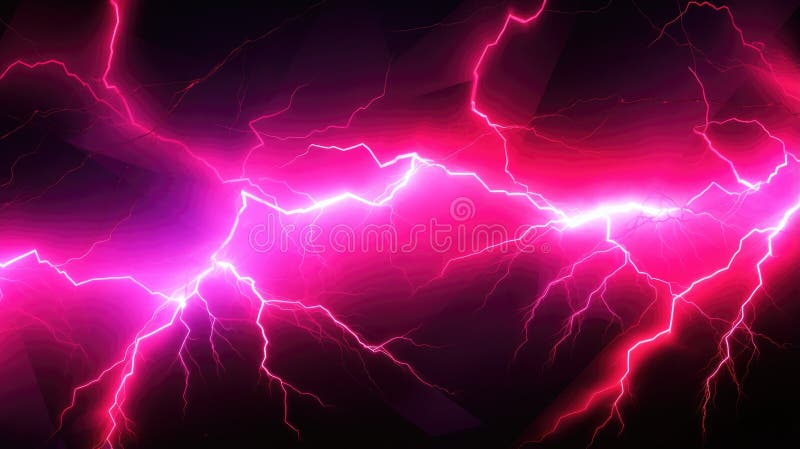 Electric Neon Pink Lightning in Dark Stormy Atmosphere Stock ...