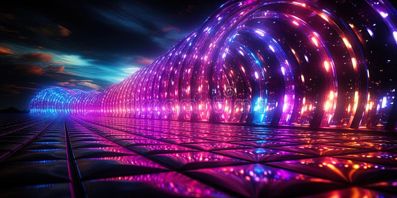 An Electric Neon Tunnel, Creating a Feeling that a Galactic Secret is ...