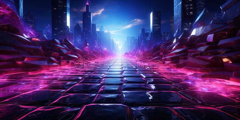 An Electric Neon Tunnel, Creating a Feeling that a Galactic Secret is ...