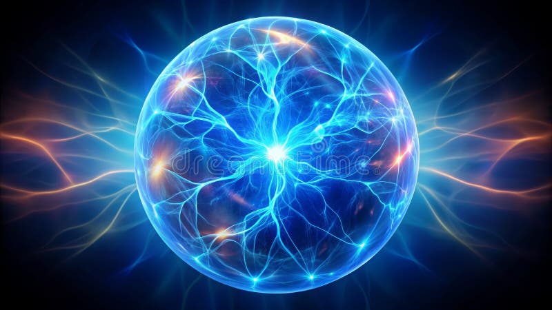 Electric Orb of Energy, Abstract, Sphere, Plasma, Digital Art Stock Illustration - Illustration ...