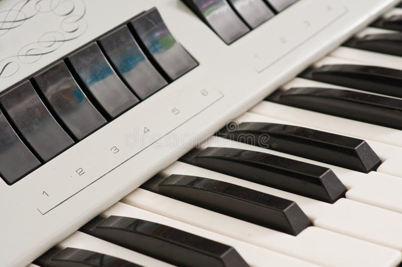 Electric organ keys. stock photo. Image of olden, white - 11470274