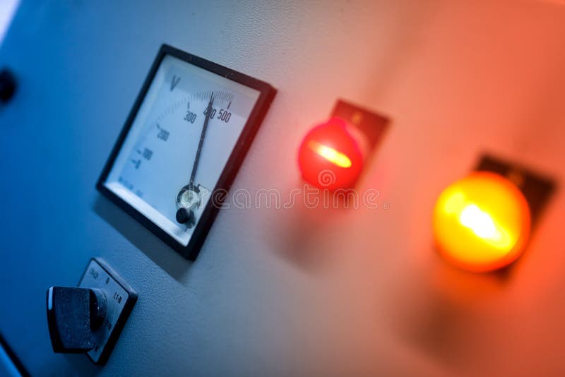 Electric Outdoor Fuse Box in Soft Light Stock Image - Image of labels ...