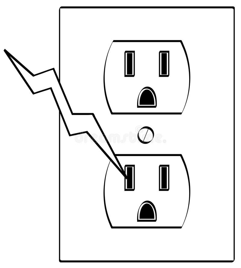 Electric outlet with bolt stock vector. Illustration of connect - 4976517