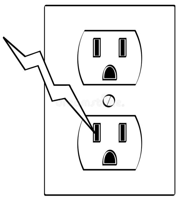Electric outlet with bolt stock vector. Illustration of connect - 4976517