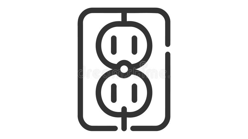 Electric Outlet Icon. Bold Outline Design with Editable Stroke Width ...