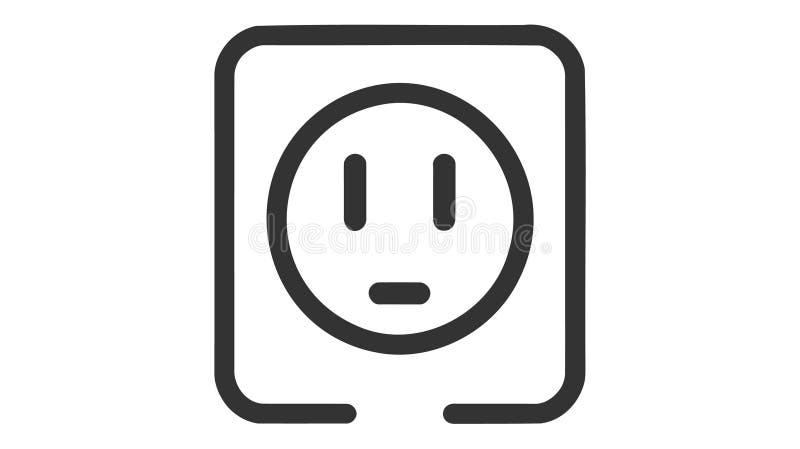 Electric Outlet Icon. Bold Outline Design with Editable Stroke Width ...