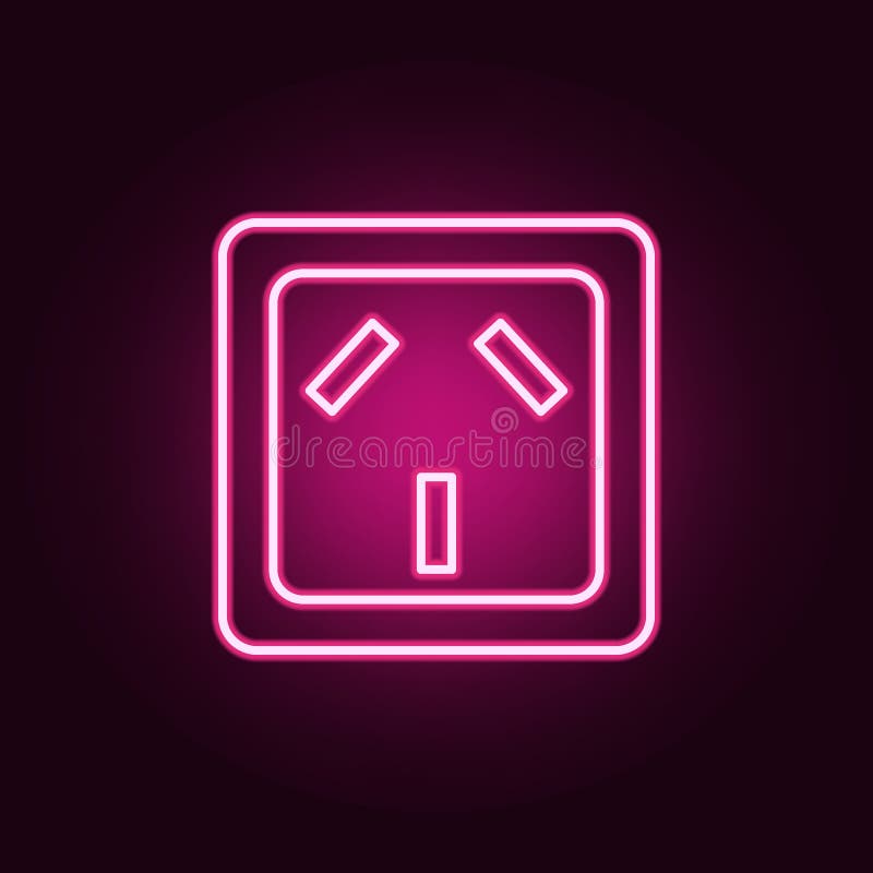 Electric Outlet Icon. Elements of Web in Neon Style Icons Stock ...