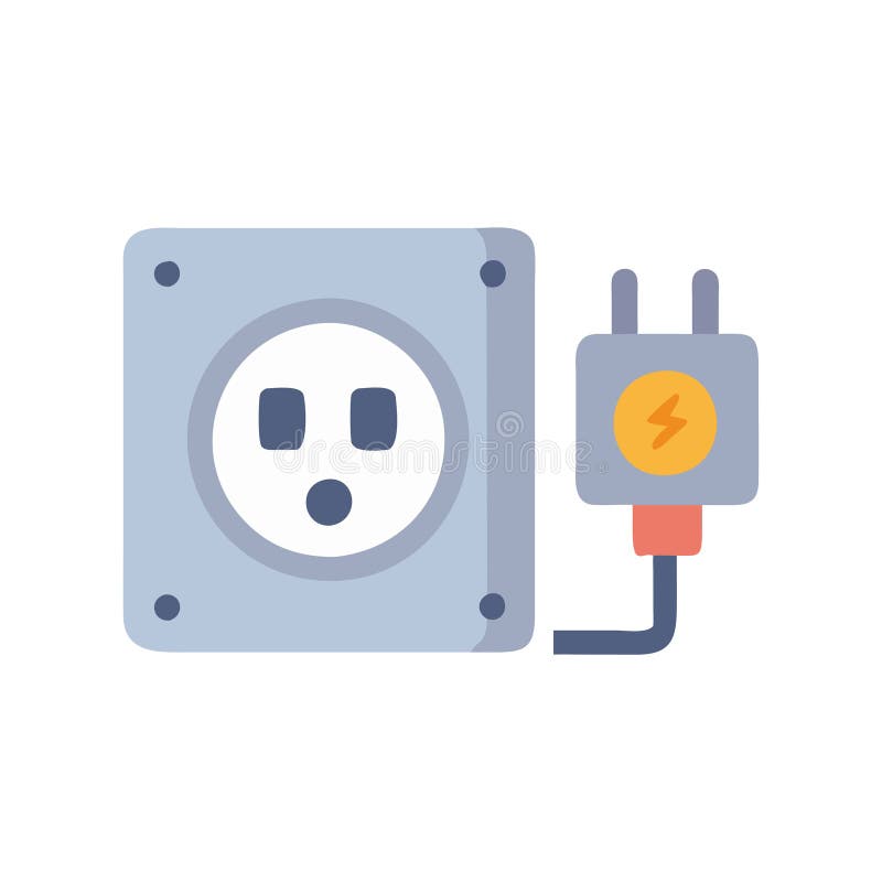 Electric Outlet Icon for Power Stock Vector - Illustration of service ...