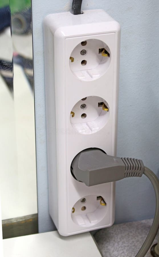 Electric Outlet on a Light Background Stock Photo - Image of current ...