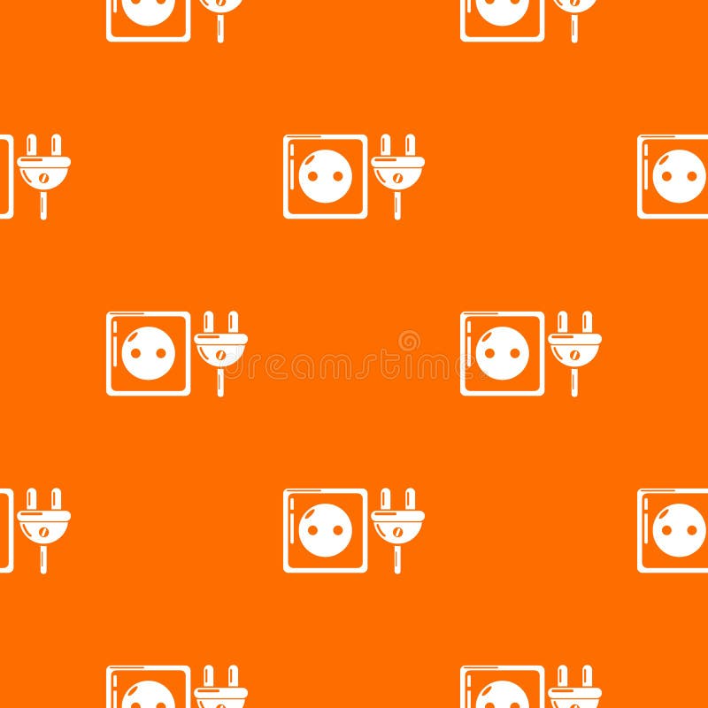 Electric Outlet Pattern Vector Orange Stock Vector - Illustration of ...