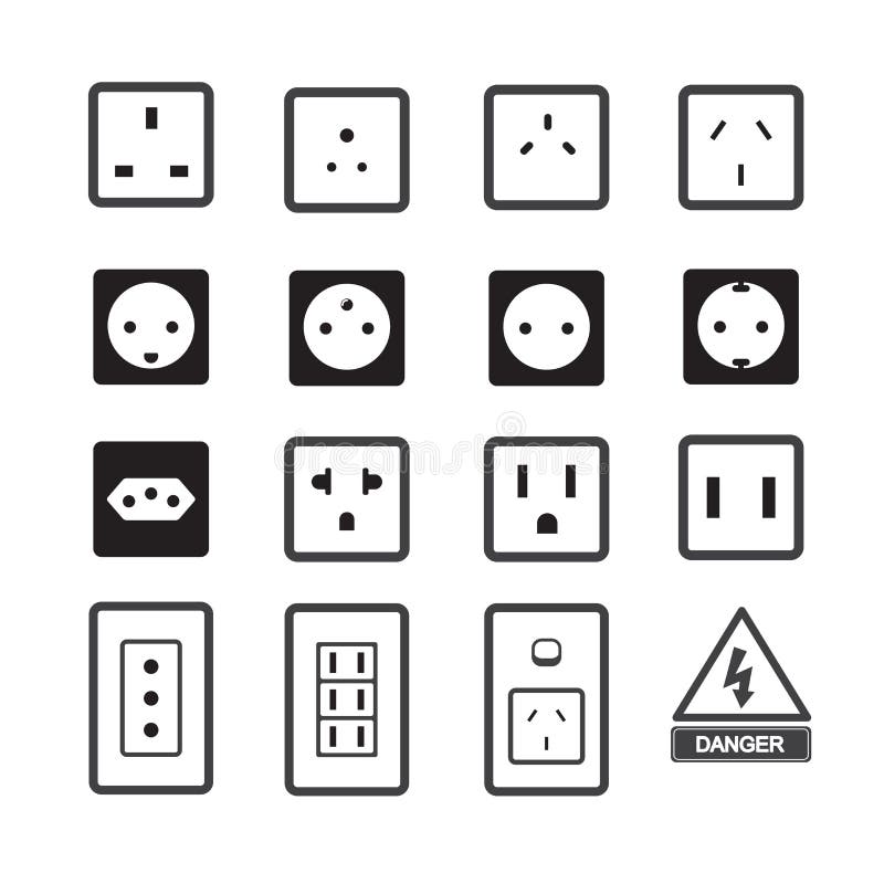Electric Outlet and Plug Icon Stock Vector - Illustration of prong ...