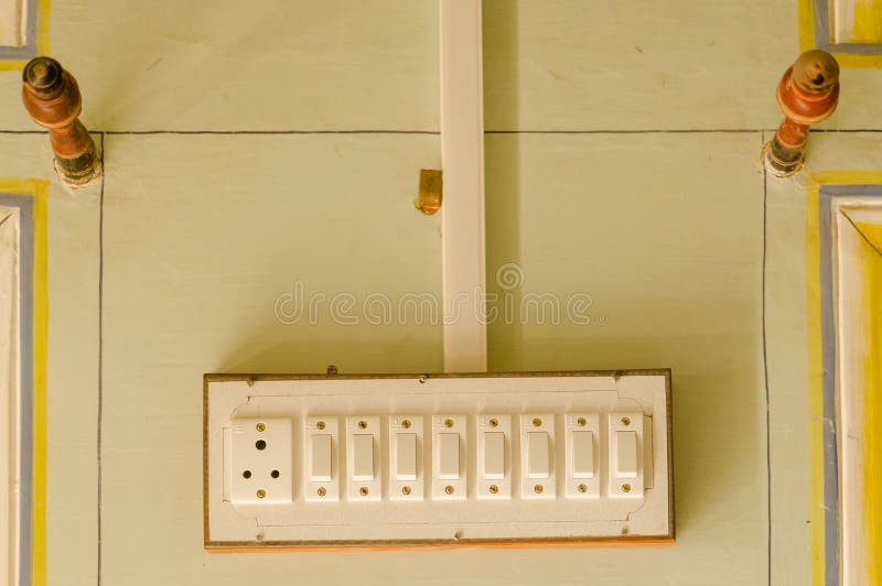 Electric outlets on a wall stock photo. Image of interior - 268027528