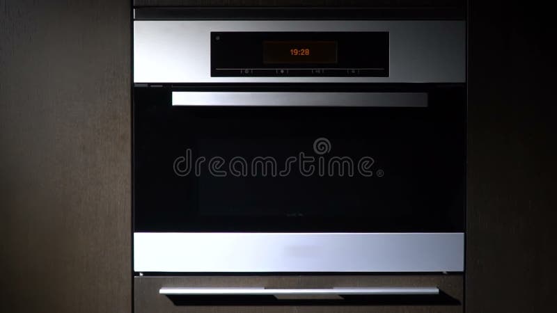 Electric Oven Front Panel. Slow Motion Stock Video - Video of household ...
