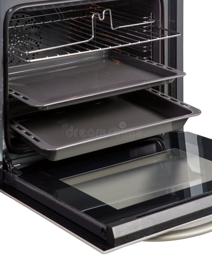 Electric Oven Isolated on White Background. Stock Image - Image of ...