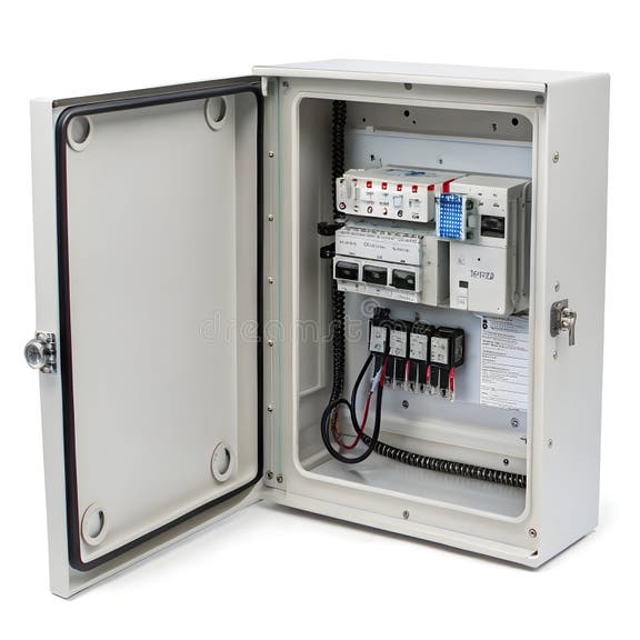 Electric Panel Box Isolated on White Background Stock Illustration ...