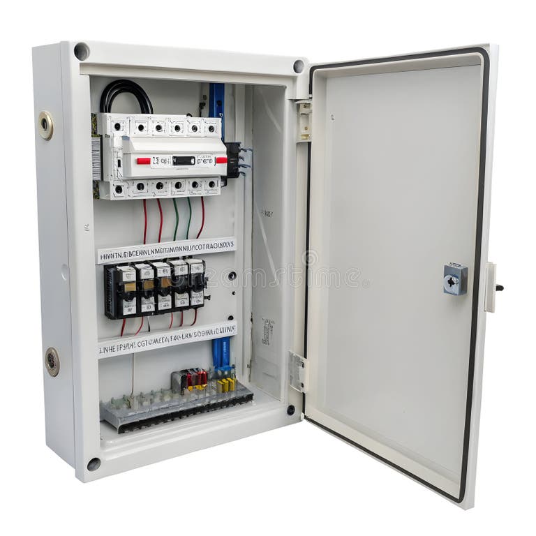 Electric Panel Box Isolated on White Background Stock Illustration ...