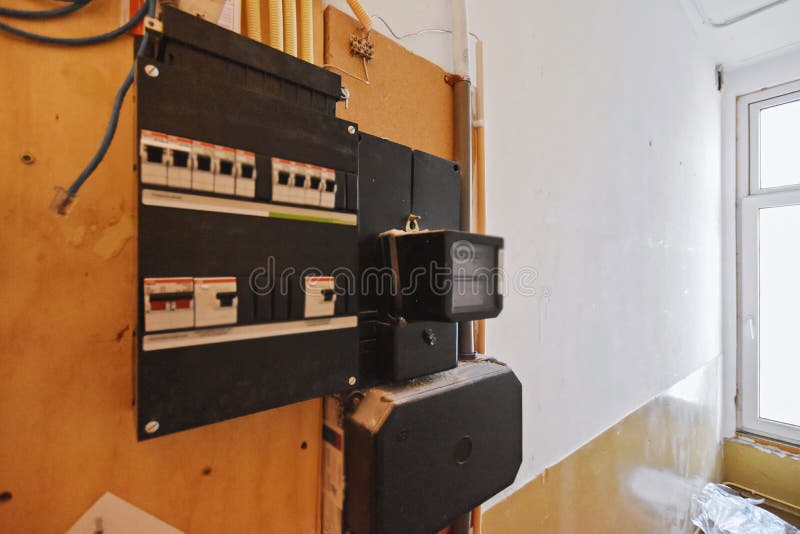 An electric panel stock image. Image of electrician - 233923801