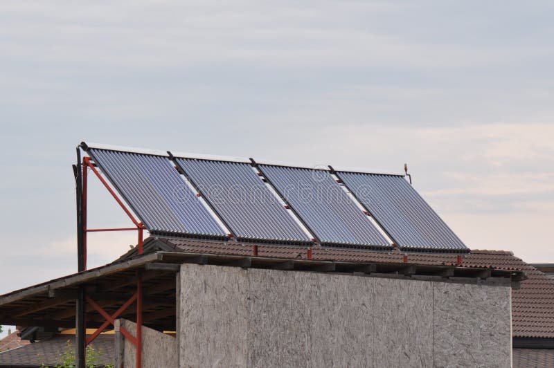 Electric panel on roof stock photo. Image of clean, energy - 116668156