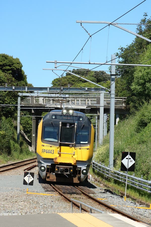 Electric Passenger Train Arriving Pukerua Bay, NZ Editorial Photo ...