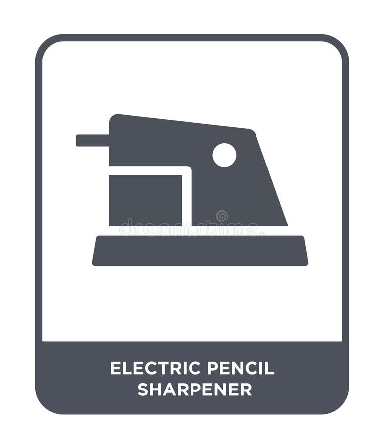 Electric Pencil Sharpener Icon in Trendy Design Style. Electric Pencil ...