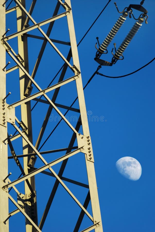Electric pillar stock photo. Image of safety, moon, line - 4355182