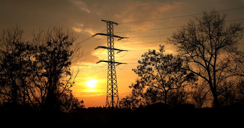 Electric pillar stock image. Image of dusk, current, power - 4553101