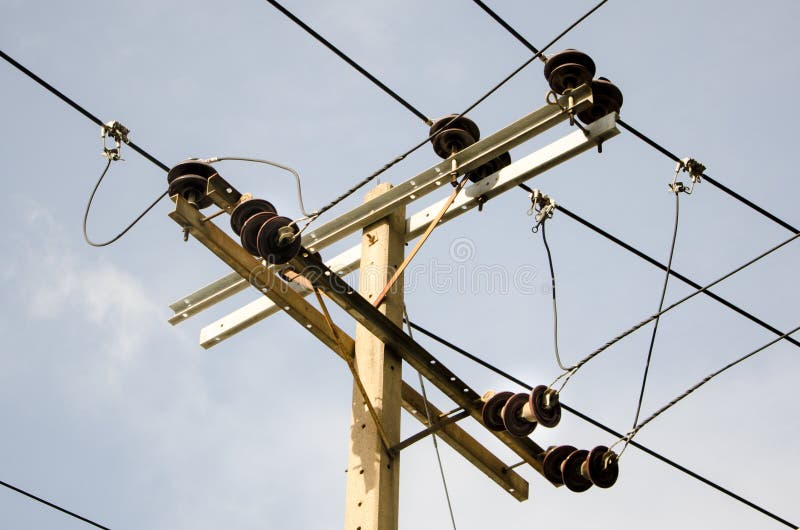 Electric Pillar with Transformer in the Electric Network Stock Photo ...