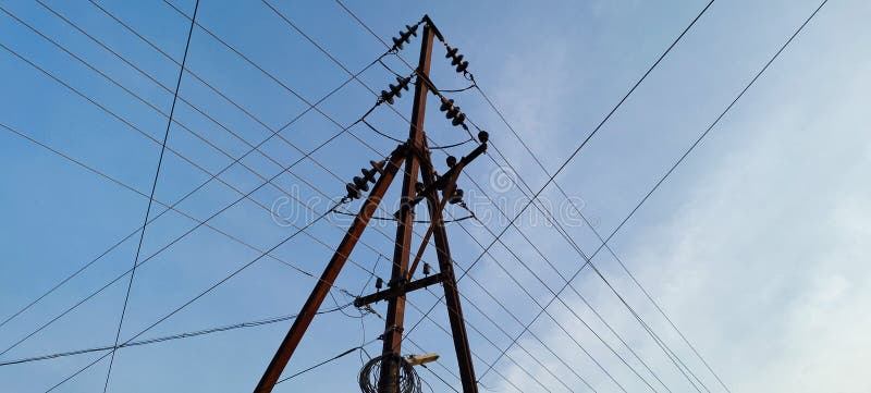 Electric Pillar with Transformer in the Electric Network. Outdoor View ...