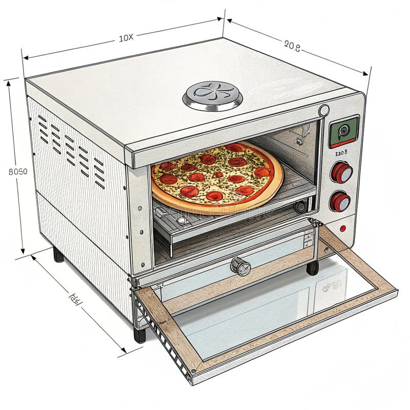 Electric Pizza Oven PNG Electric Oven for Pizza Stock Illustration ...