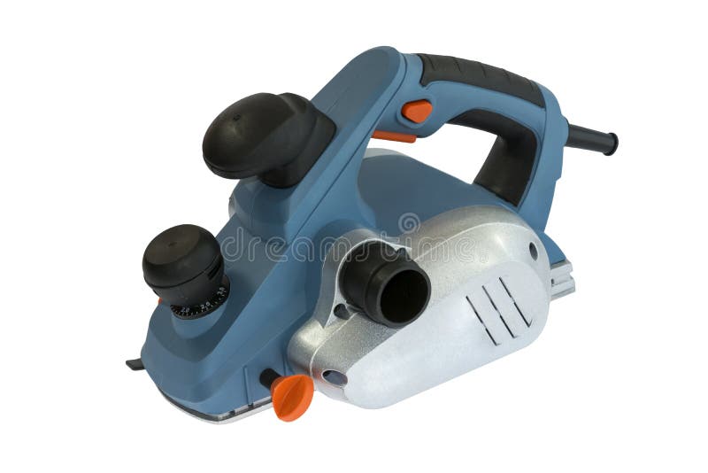 Electric Plane Jointer Isolated on a White Background with Clipping ...