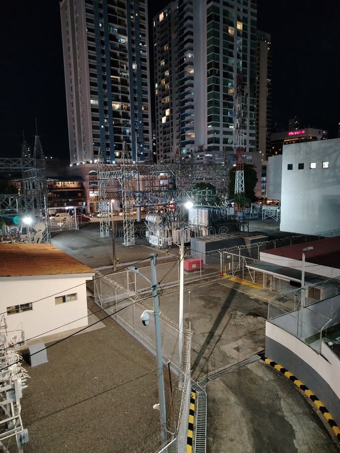 Electric Plant Night Time Pics Stock Photo - Image of night, time ...