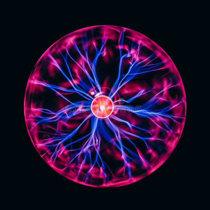 Electric Plasma Ball on a Dark Background. Static Electricity Model ...