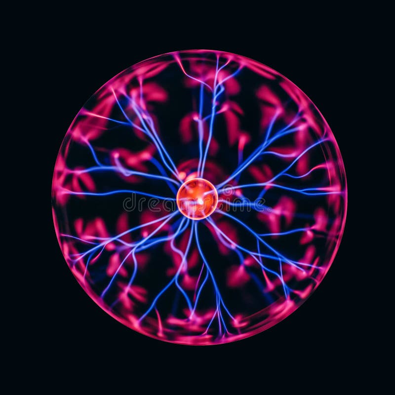 Electric Plasma Ball on a Dark Background. Static Electricity Model ...