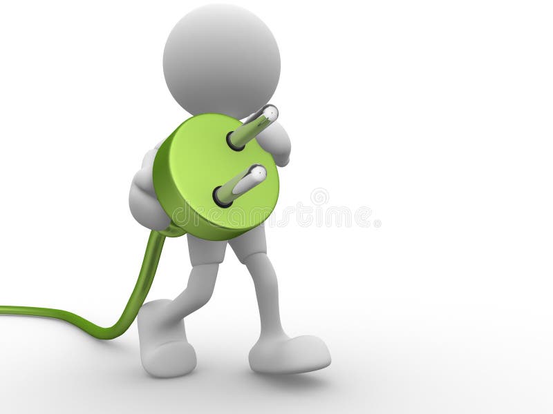 3d small people - plug stock illustration. Illustration of line - 21693644