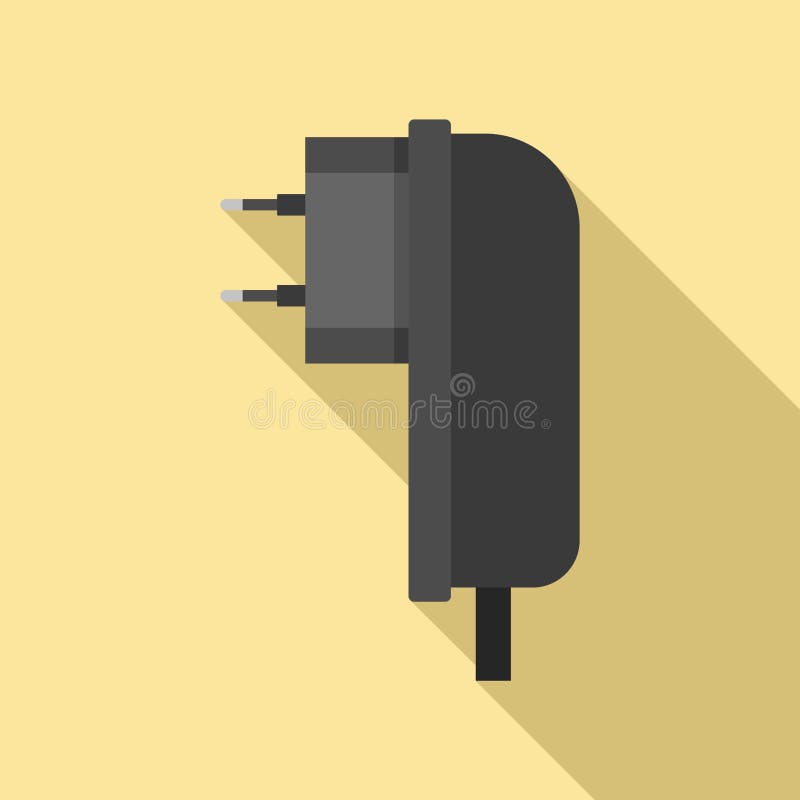 Electric Plug Adapter Icon, Flat Style Stock Vector - Illustration of ...