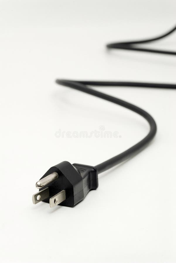 Electric Plug with Black Cord Designed for US Outlets on a Neutral ...