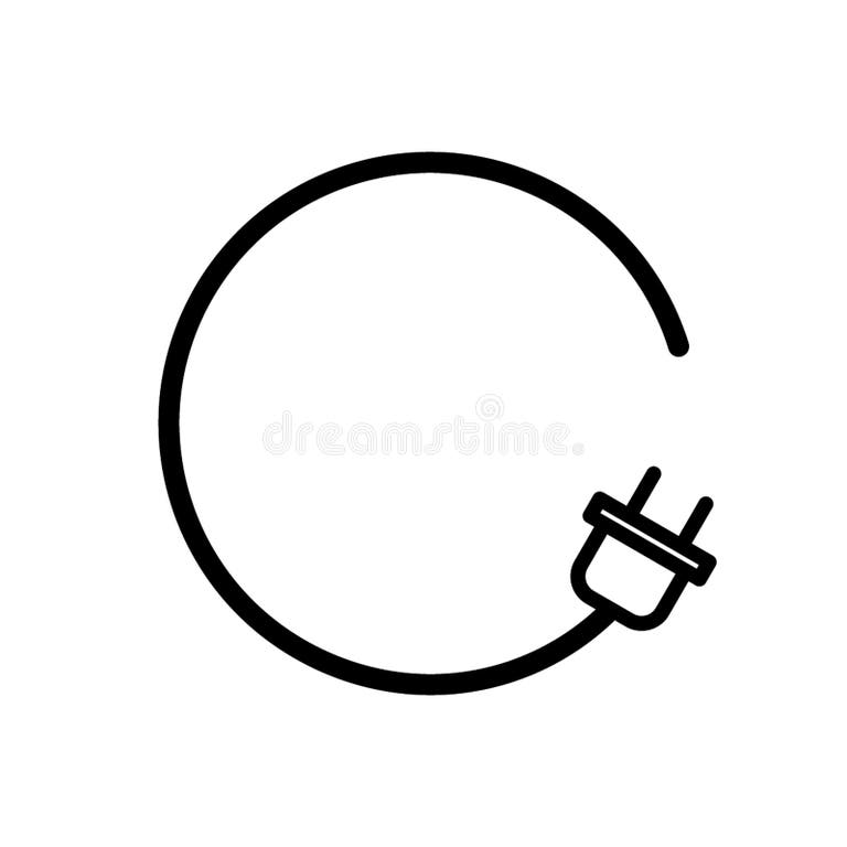 Electric Plug with Cable - Vector Icon Stock Vector - Illustration of ...